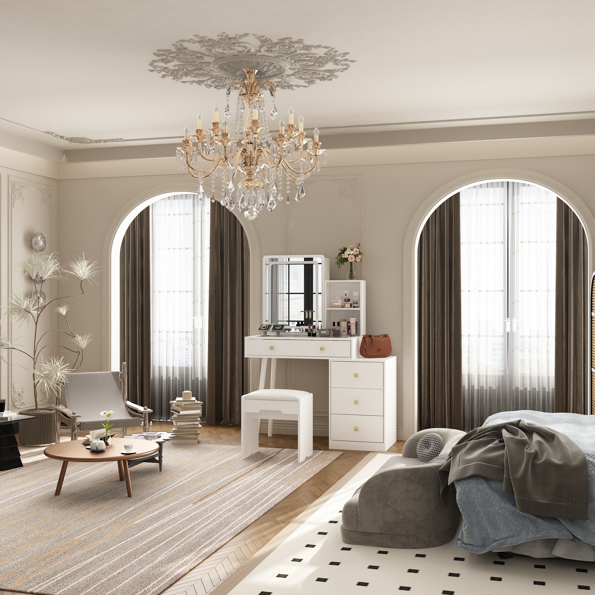 Noble Makeup Vanity Set With Adjustable Lights – FUFU&GAGA