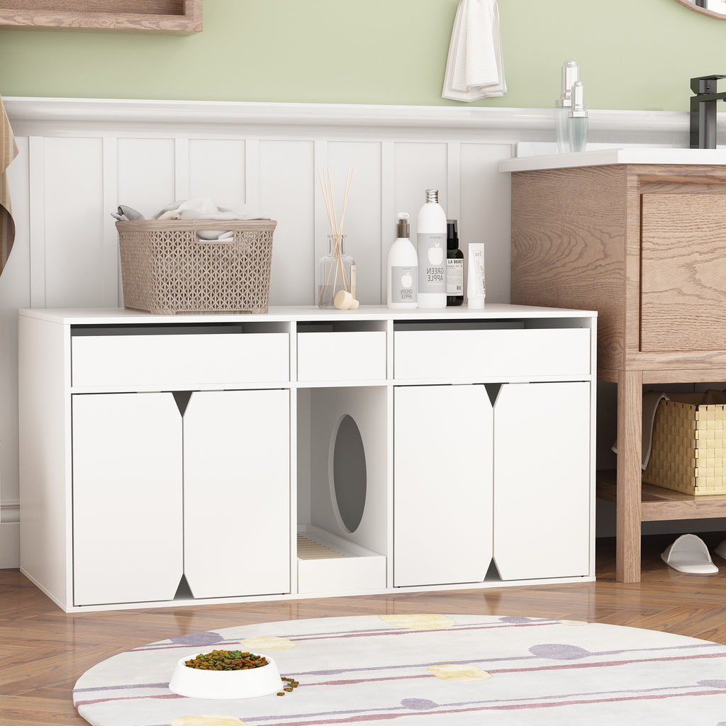 Stackable Cat Litter Box Enclosure With Three Drawers – FUFU&GAGA